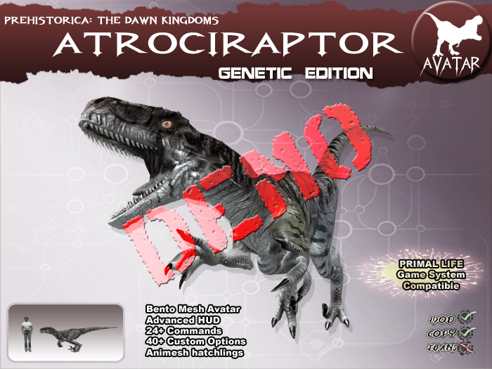 Second Life Marketplace - {DEMO} "ATRO" ATROCIRAPTOR [GENETIC EDITION ...